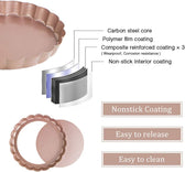 Webake 6 Inch nonstick round baking pan removable bottom mini tart mol